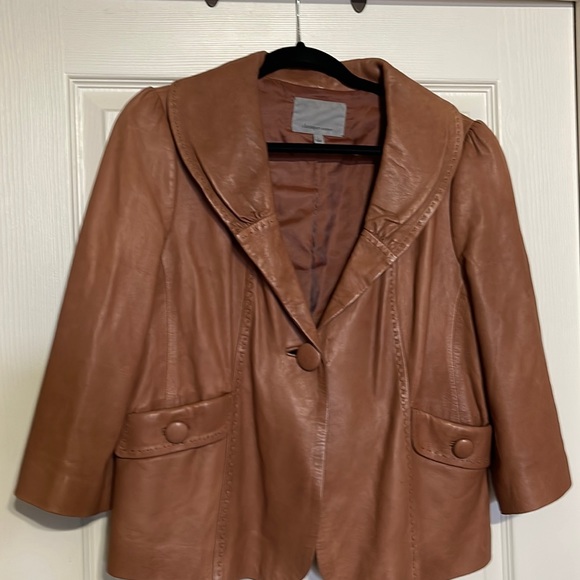 Classiques Entier | Jackets & Coats | Leather Jacketbrown | Poshmark
